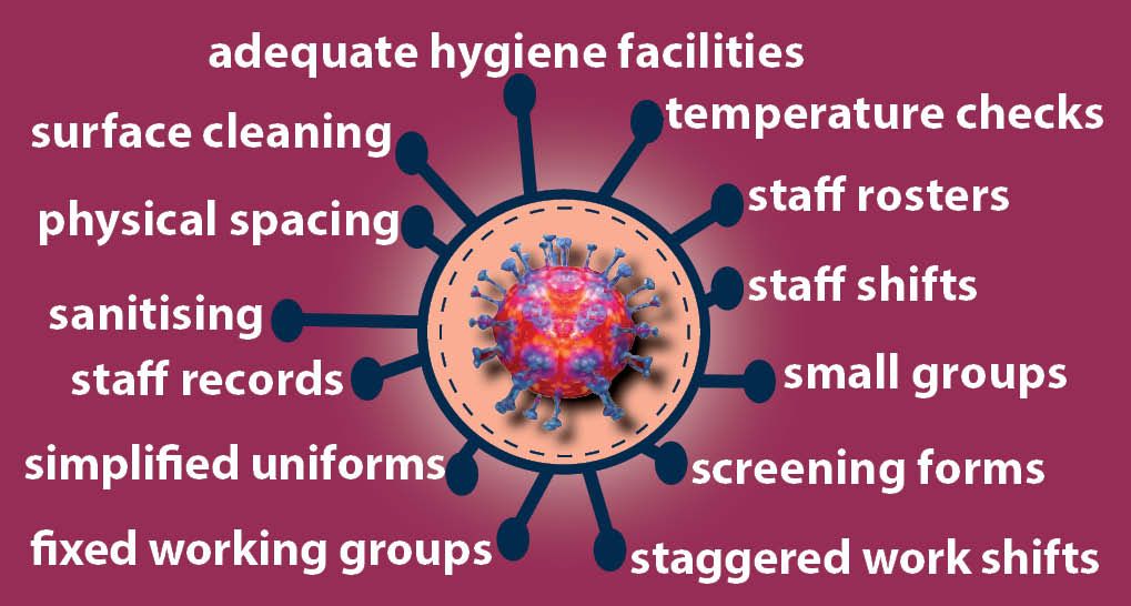 Staff procedures and areas during COVID-19